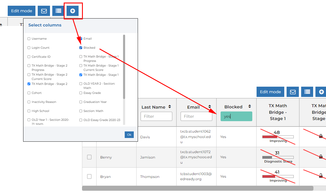 Controlled Student Access (Blocking/Unblocking) – Texas College Bridge