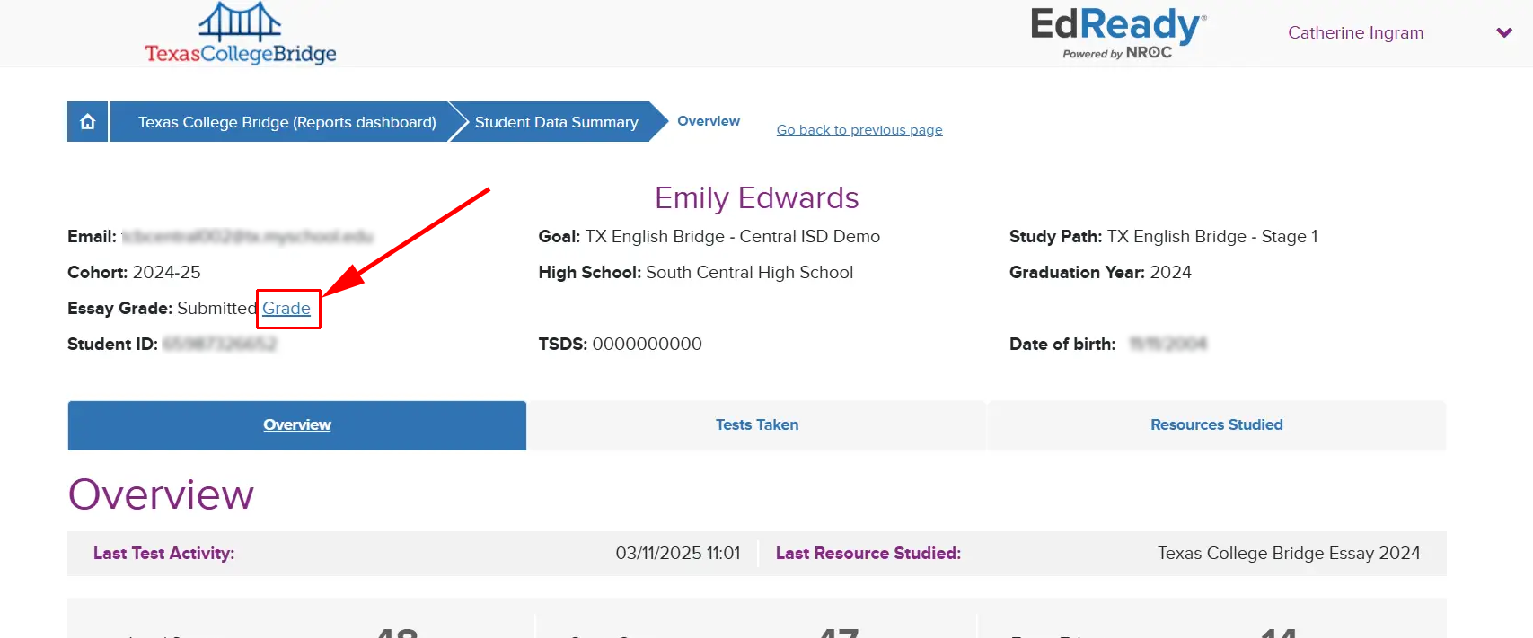 Viewing Submitted Essays – Texas College Bridge