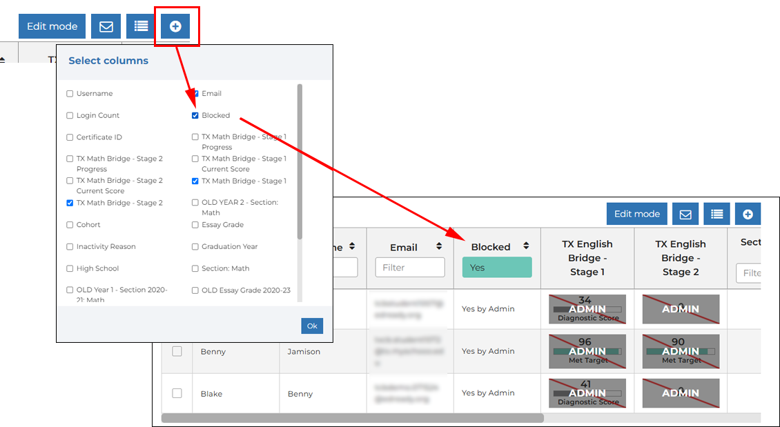 Controlled Student Access (Blocking/Unblocking) – Texas College Bridge